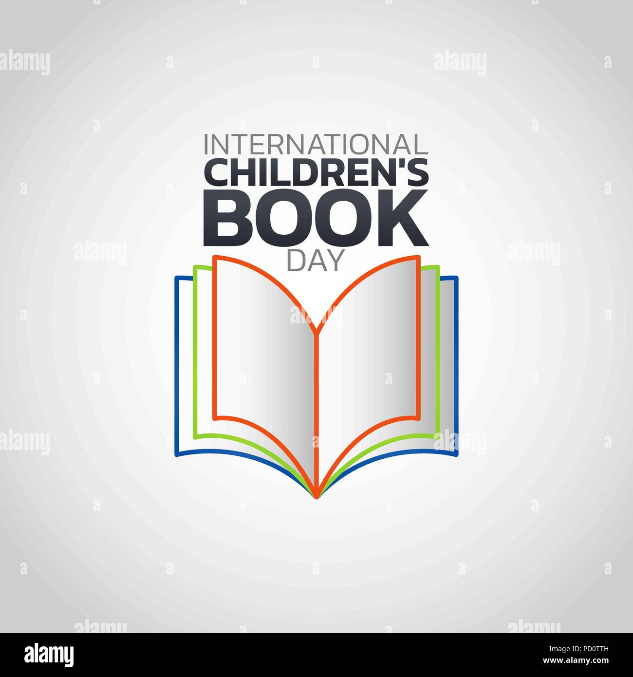 International Children's Book Day logo icon design, vector illustration ...