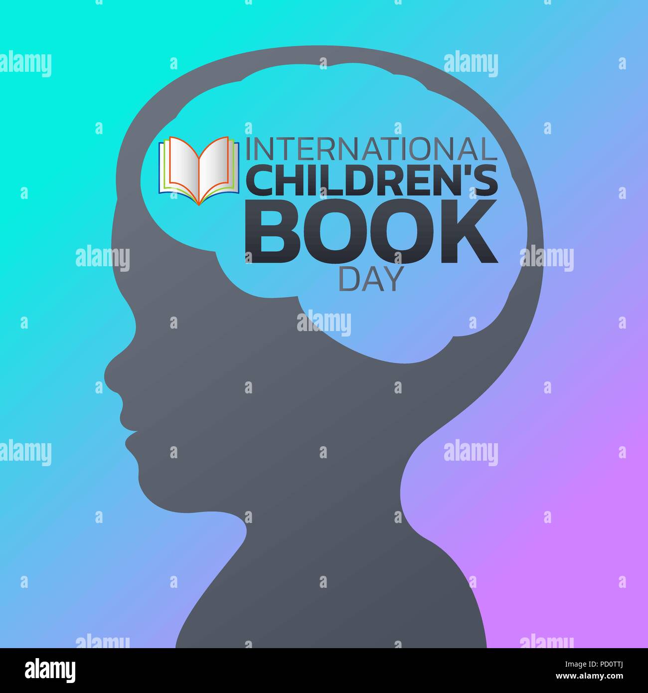 International Children's Book Day logo icon design, vector illustration ...