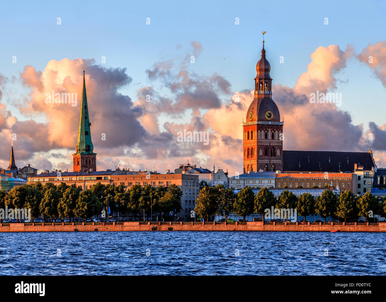 Riga skyline cathedral sunset hi-res stock photography and images - Alamy