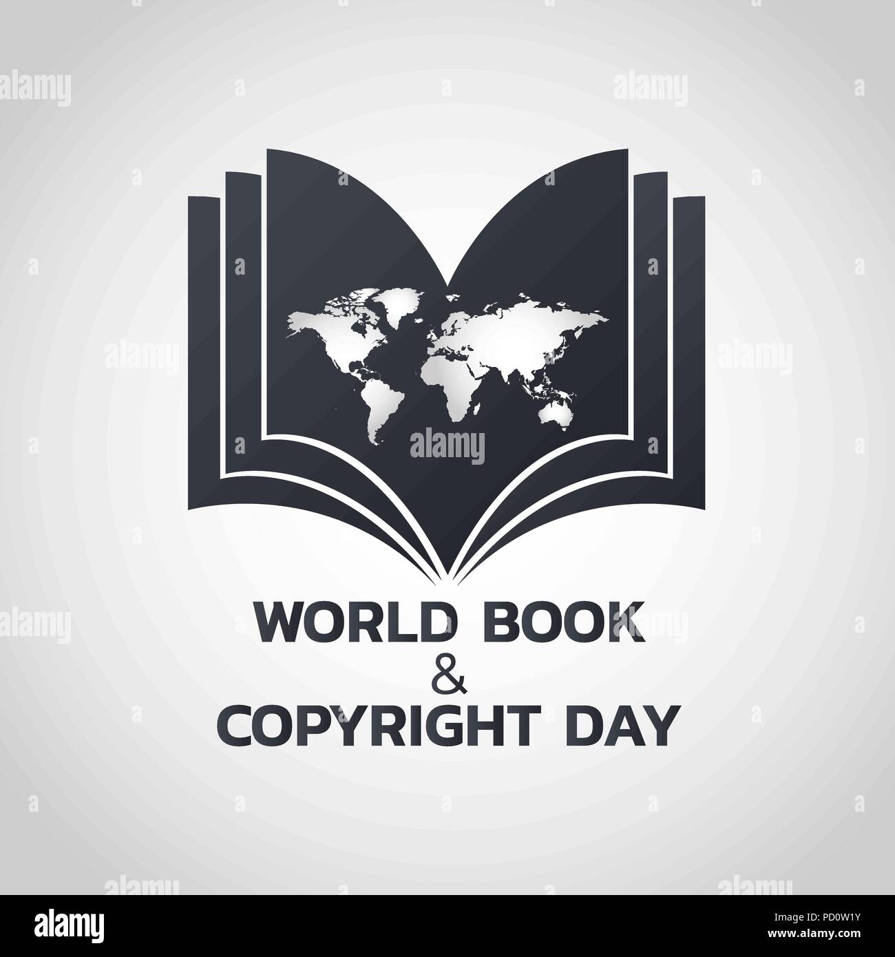 World Book and Copyright Day logo icon design, vector illustration ...