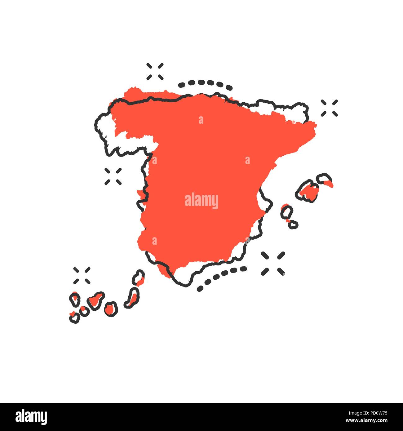 Spain cartoon vector map hi-res stock photography and images - Alamy