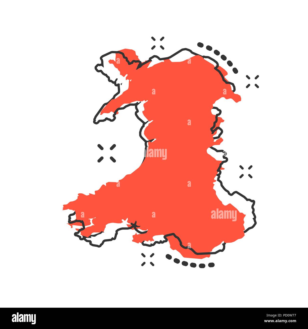 Map wales vector illustration hi-res stock photography and images - Alamy
