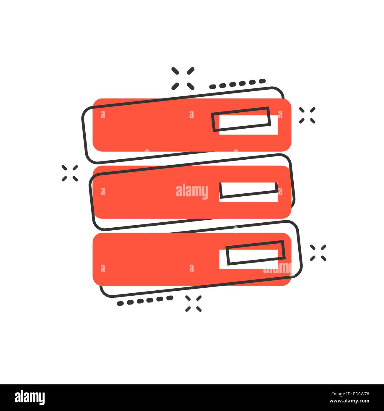 Vector cartoon database, server icon in comic style. Storage sign ...