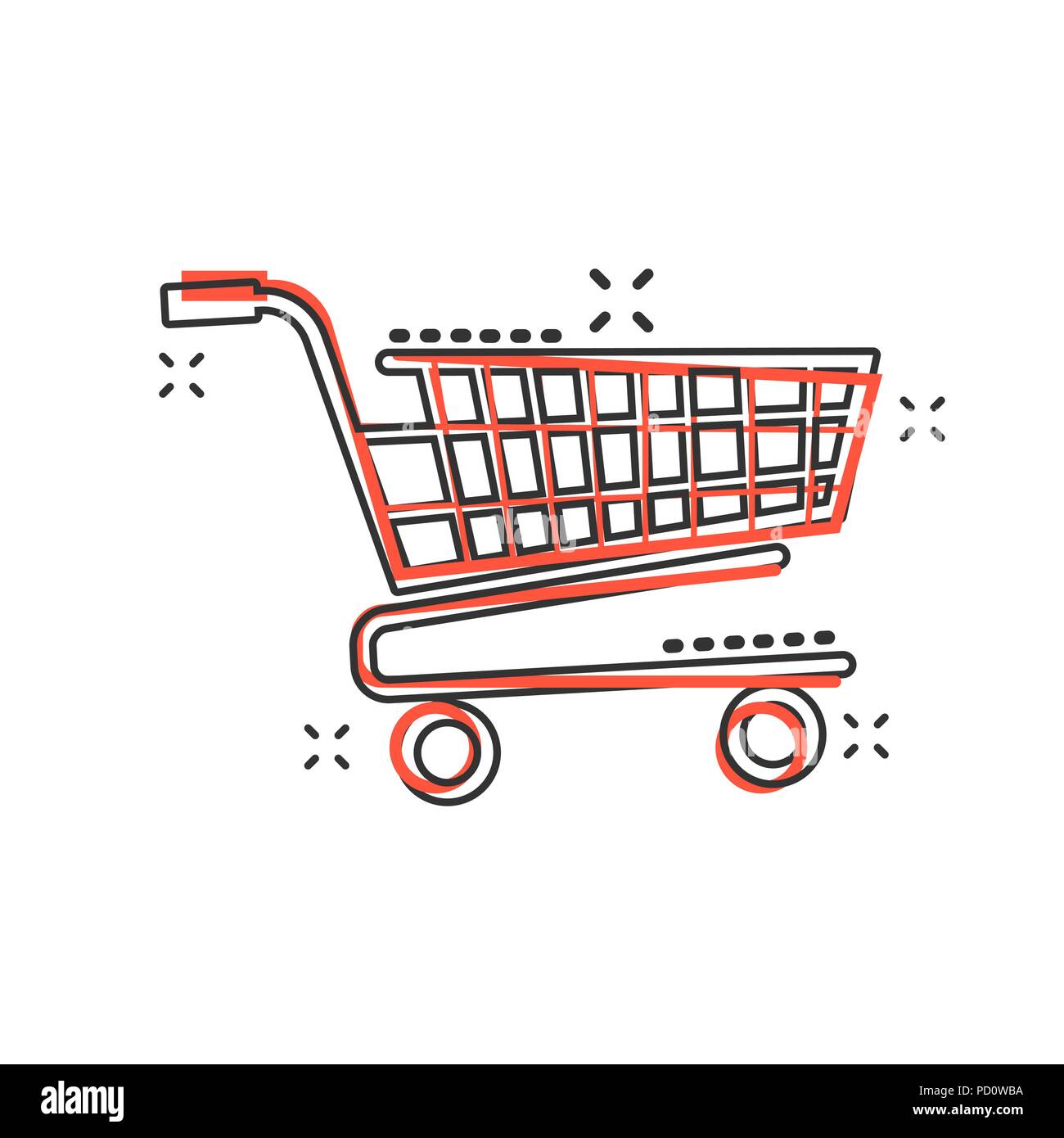 Shopping cart cartoon Stock Vector Images - Alamy