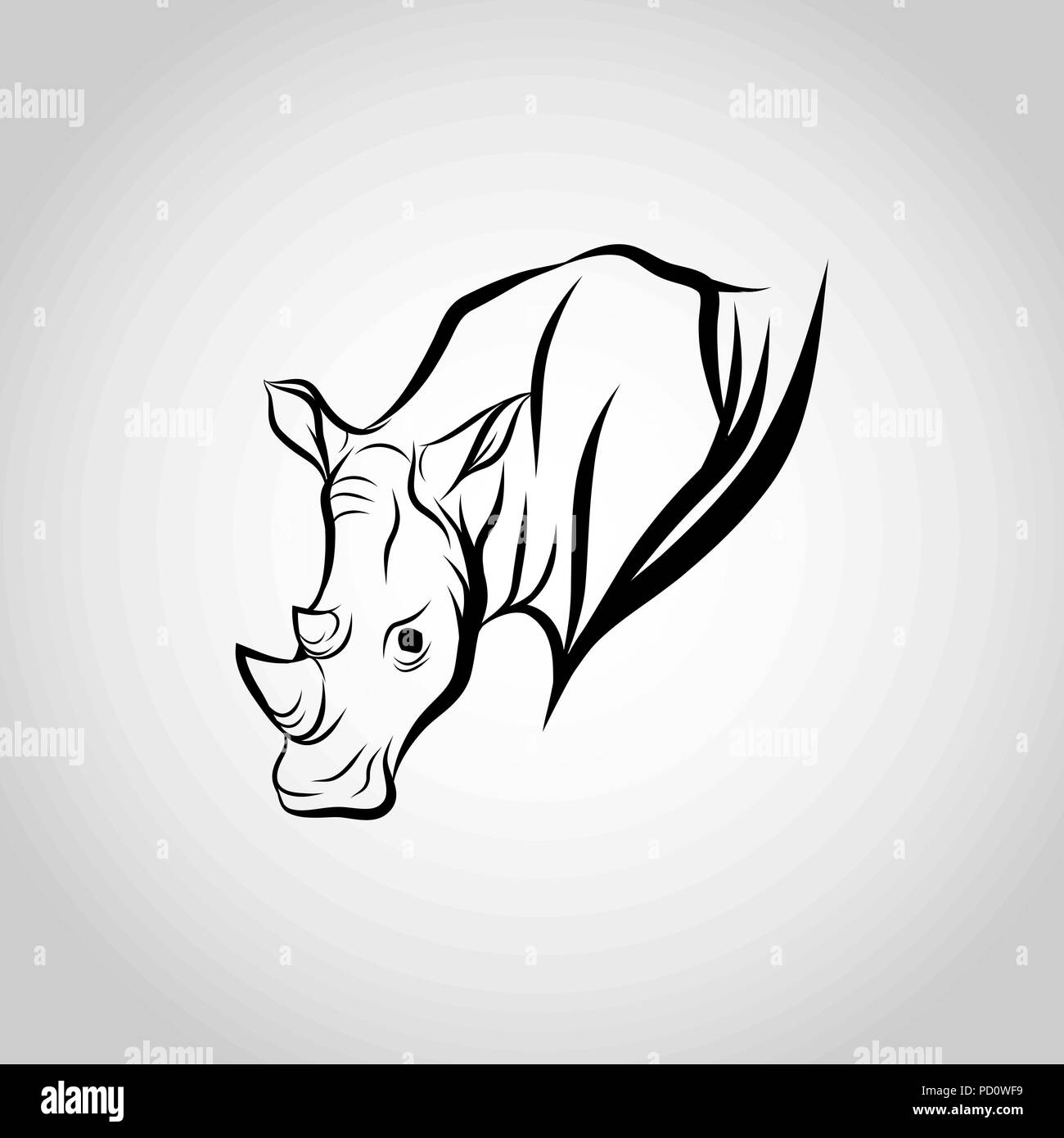 Rhinoceros head vector, illustration Stock Vector Image & Art - Alamy