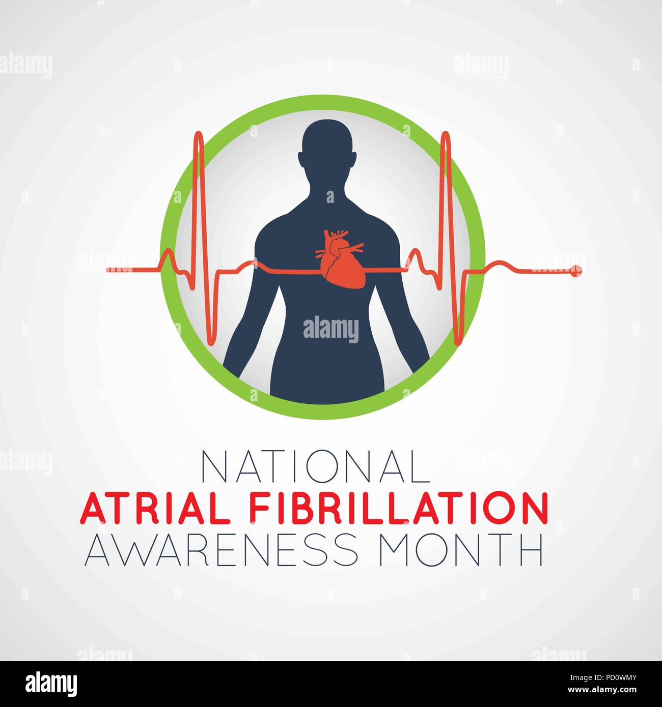 National Atrial Fibrillation Awareness Month vector logo icon ...