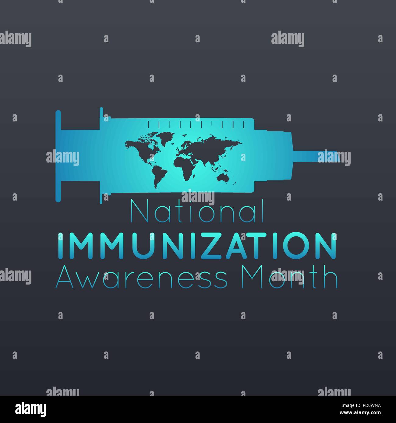 National Immunization Awareness Month vector logo icon illustration ...