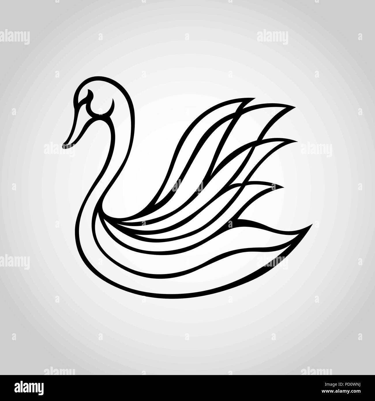 Vector black swan design Black and White Stock Photos & Images - Alamy