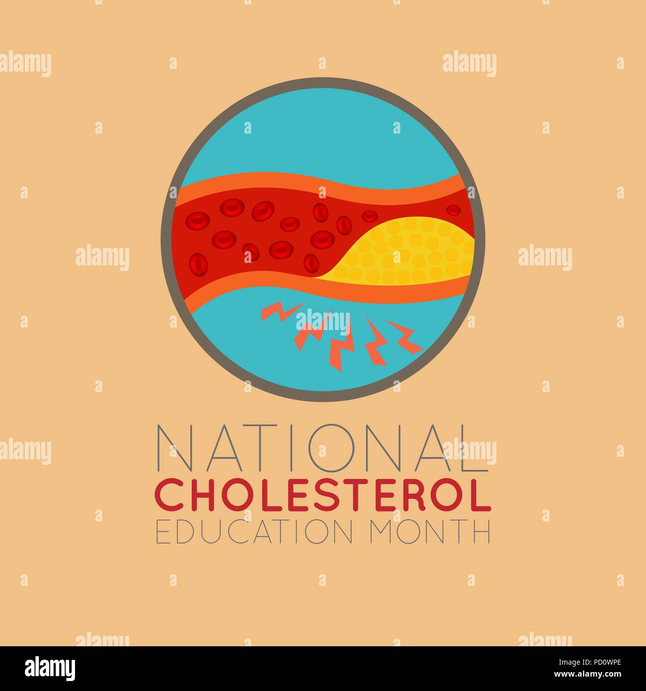 National Cholesterol Education Month vector logo icon illustration ...