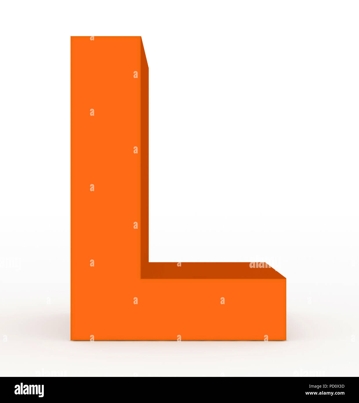 letter L 3d orange isolated on white - 3d rendering Stock Photo - Alamy