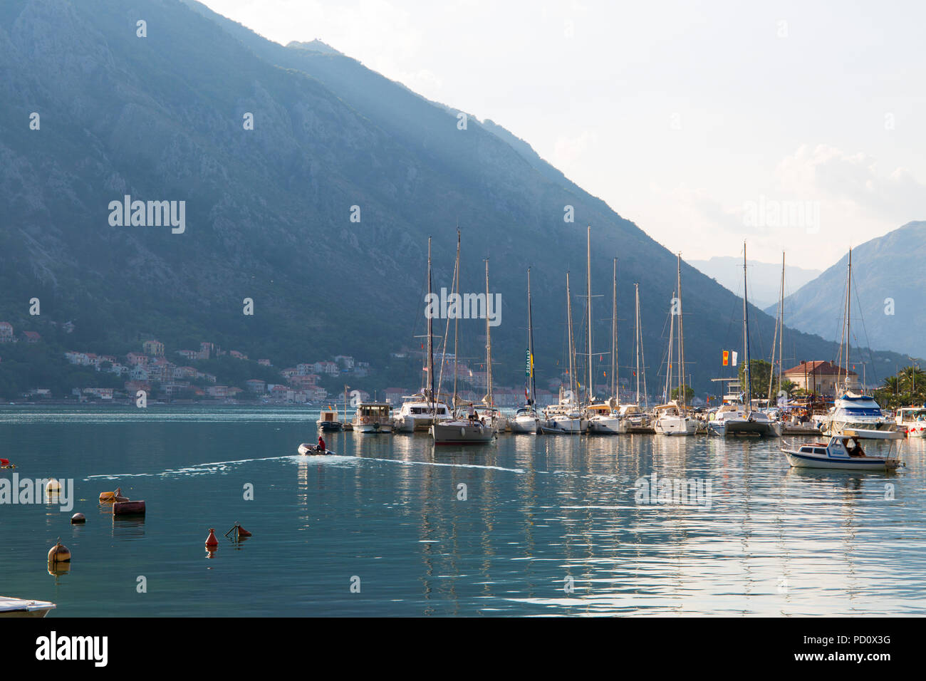 Boats moored in the harbour, Kotor, Montenegro. 2018 Stock Photo - Alamy