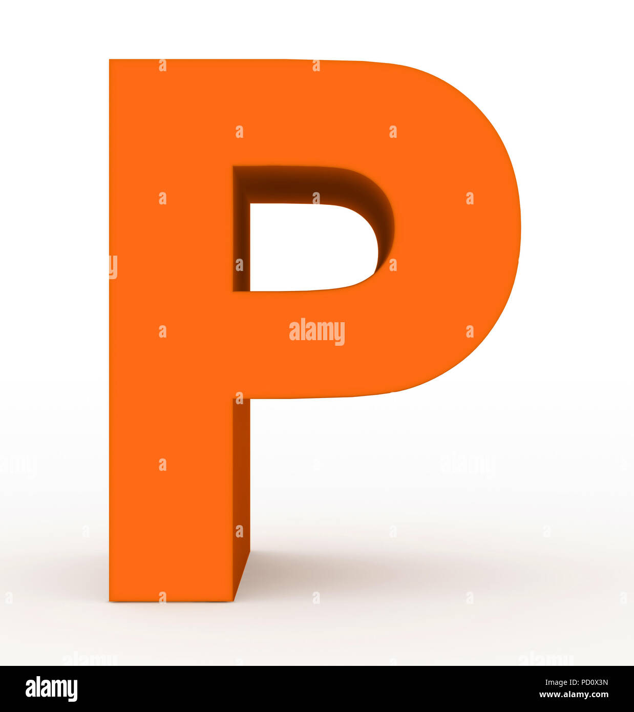 letter P 3d orange isolated on white - 3d rendering Stock Photo - Alamy
