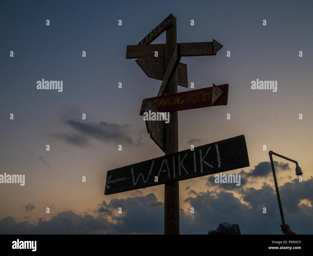 Signs pointing in different directions on a beach in Cyprus Stock Photo ...