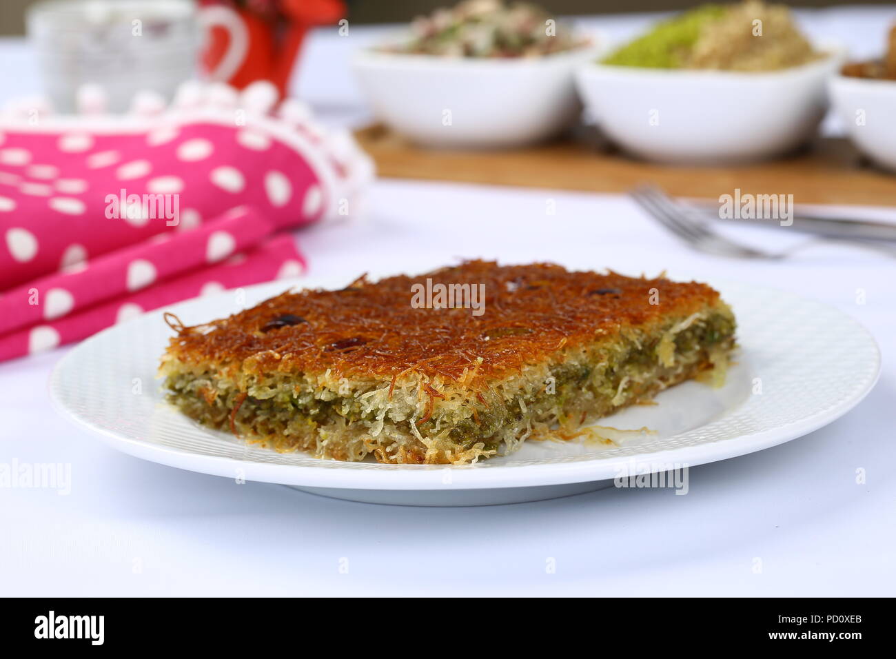 Turkish delicious dessert kadayif - kataifi Stock Photo - Alamy