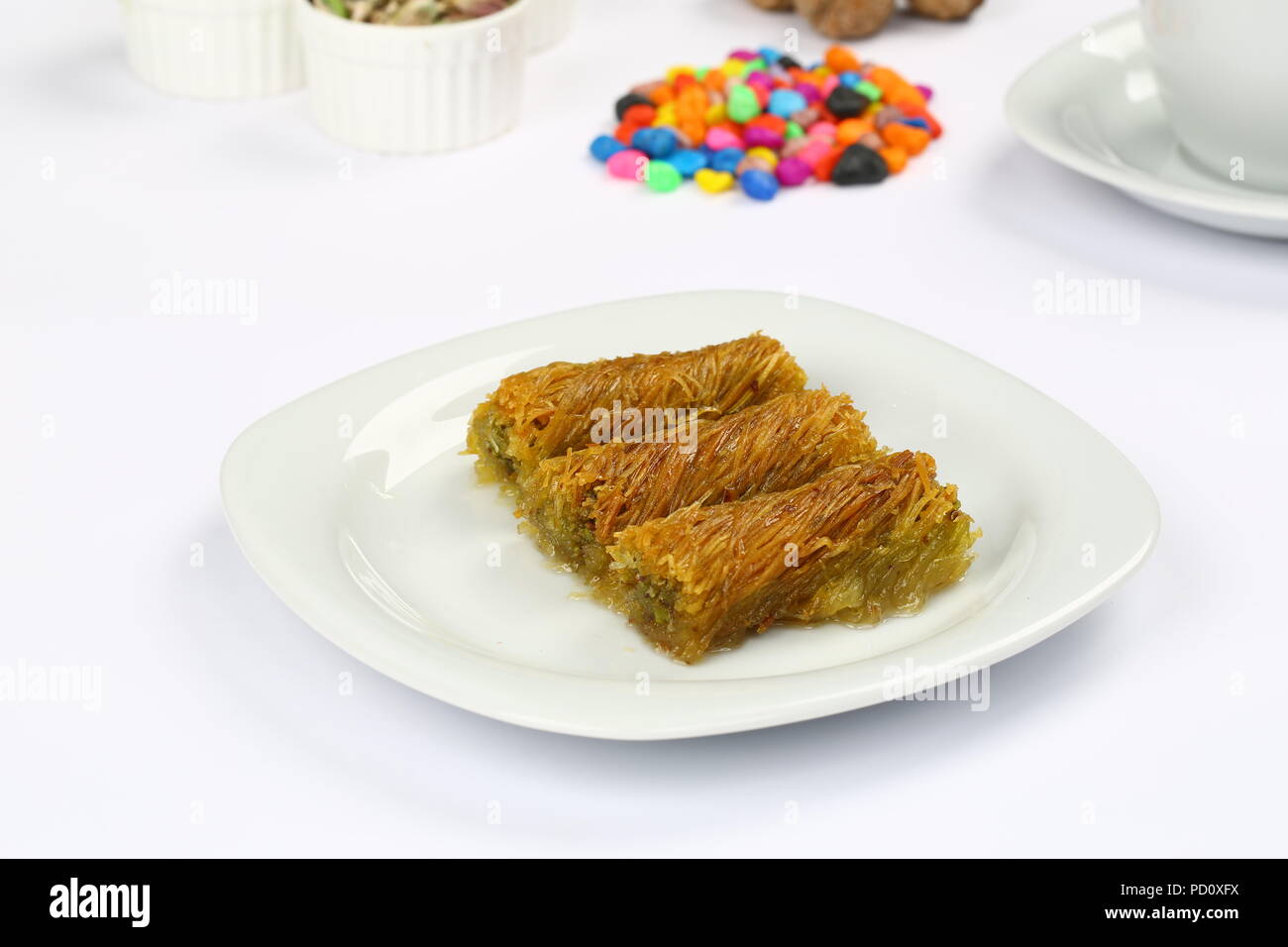 Turkish dessert kataifi honey hi-res stock photography and images - Alamy