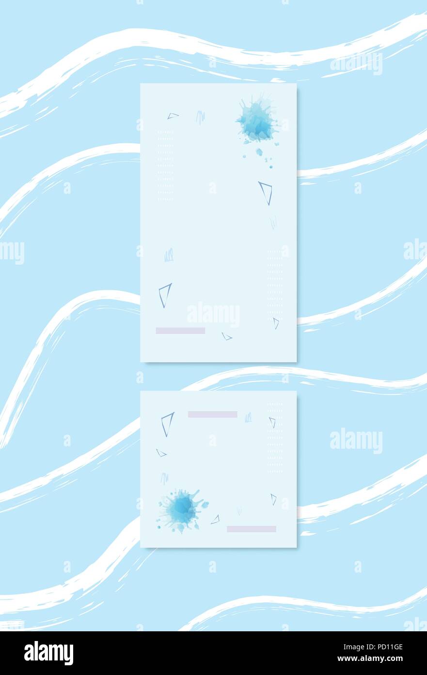 Set of blue backgrounds for social media. Templates for story and post ...