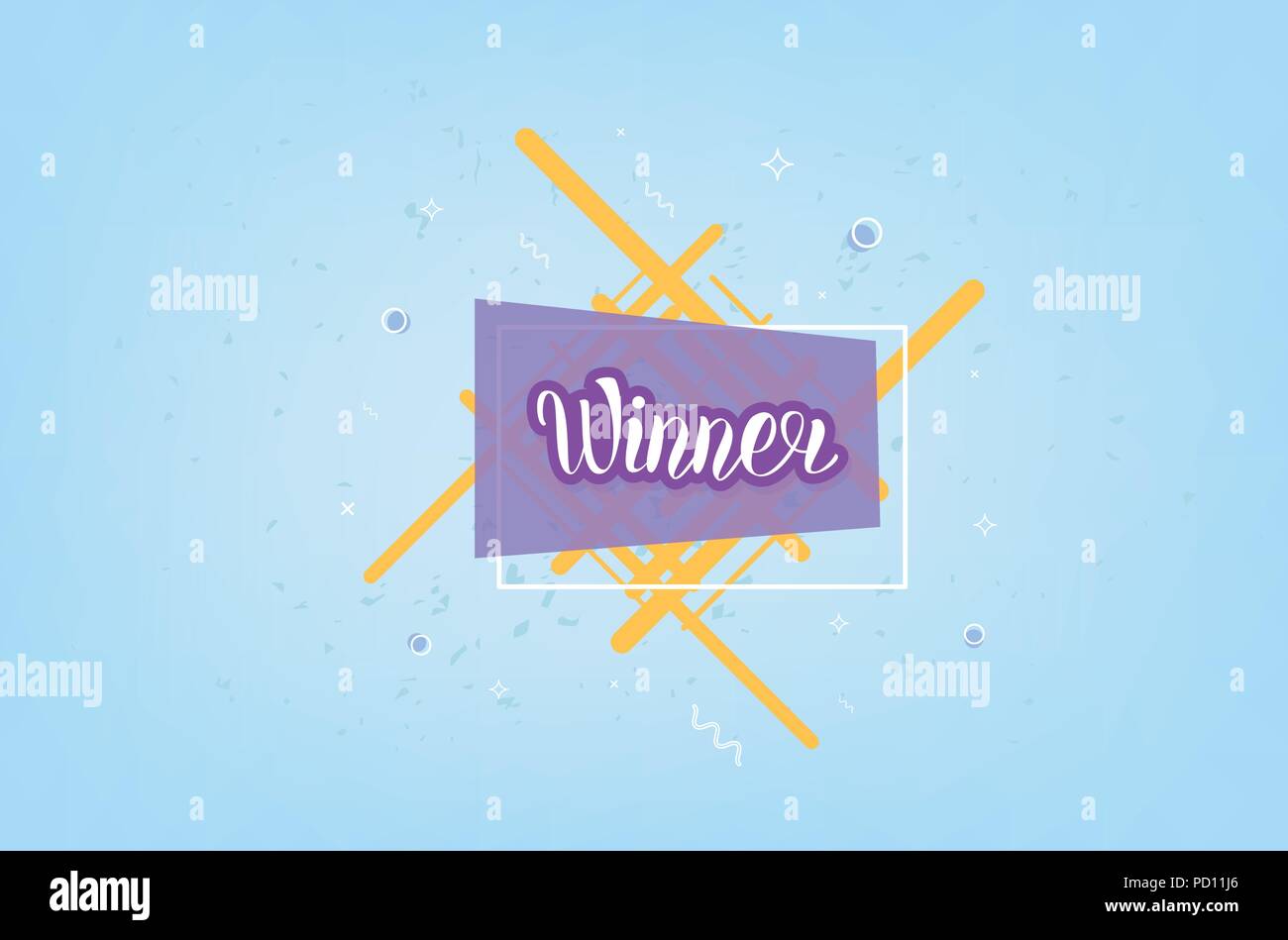 Winner card with handwritten lettering for social media network. Text ...