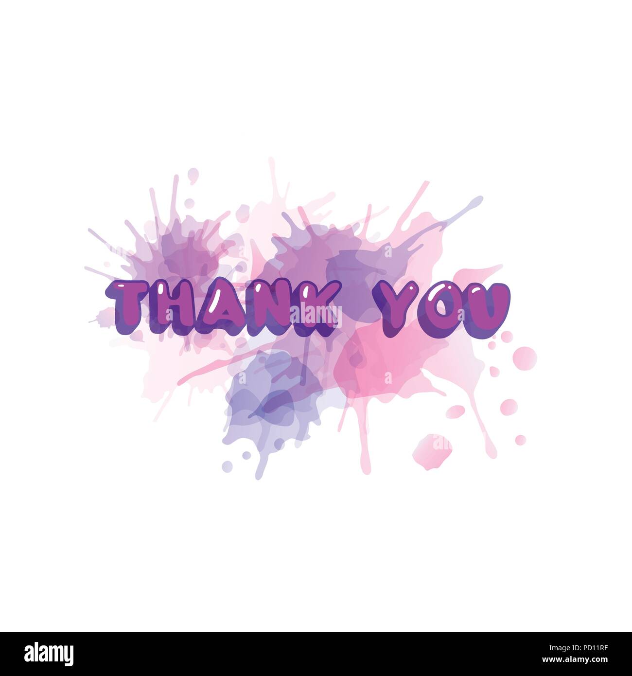 Thank you inscription isolated on white background. Banner with ...