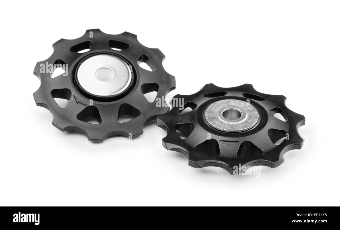 Gears for a bicycle isolated on a white background Stock Photo - Alamy