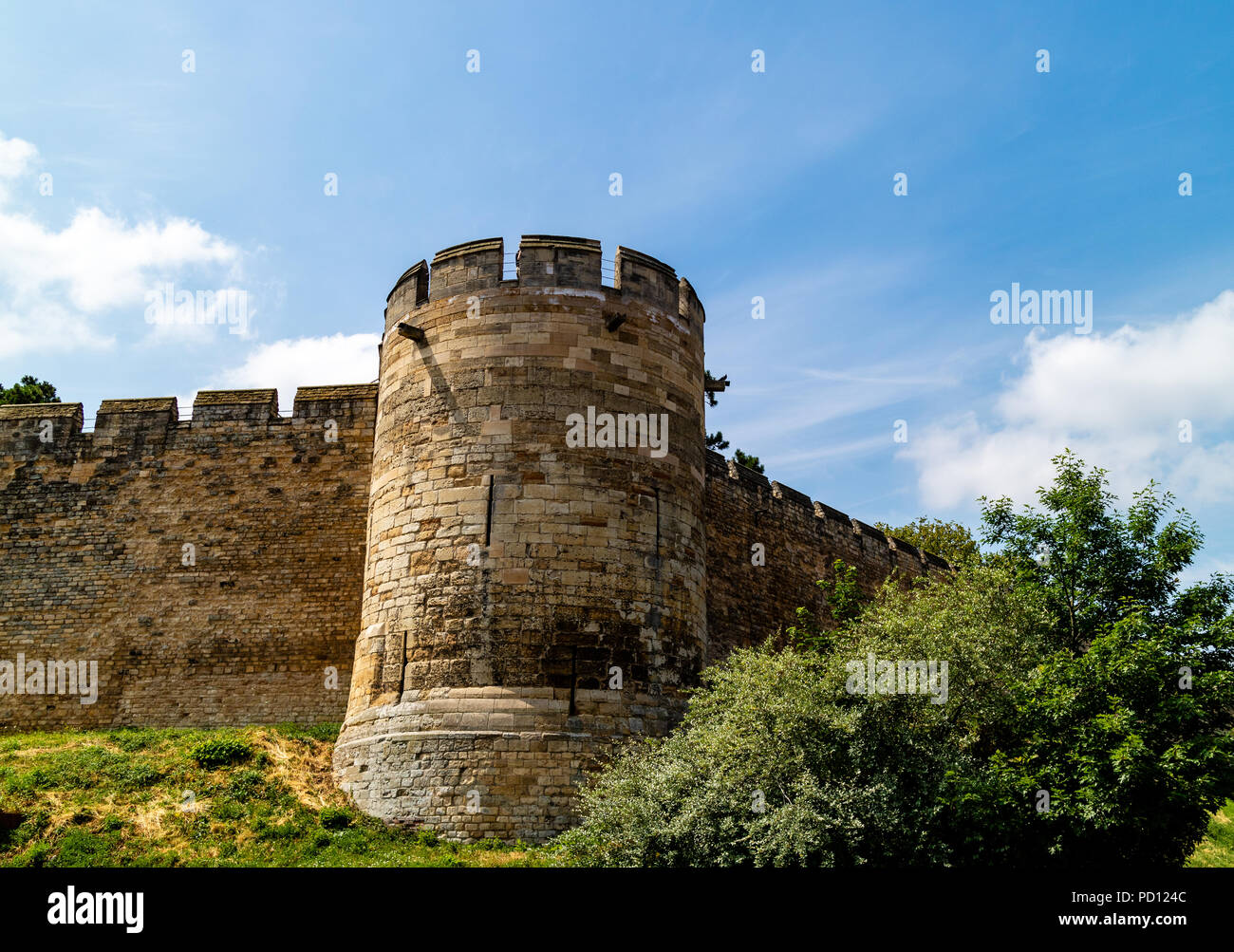 Lincoln, United Kingdom - 07/21/2018: Lincoln Castle wall during the ...