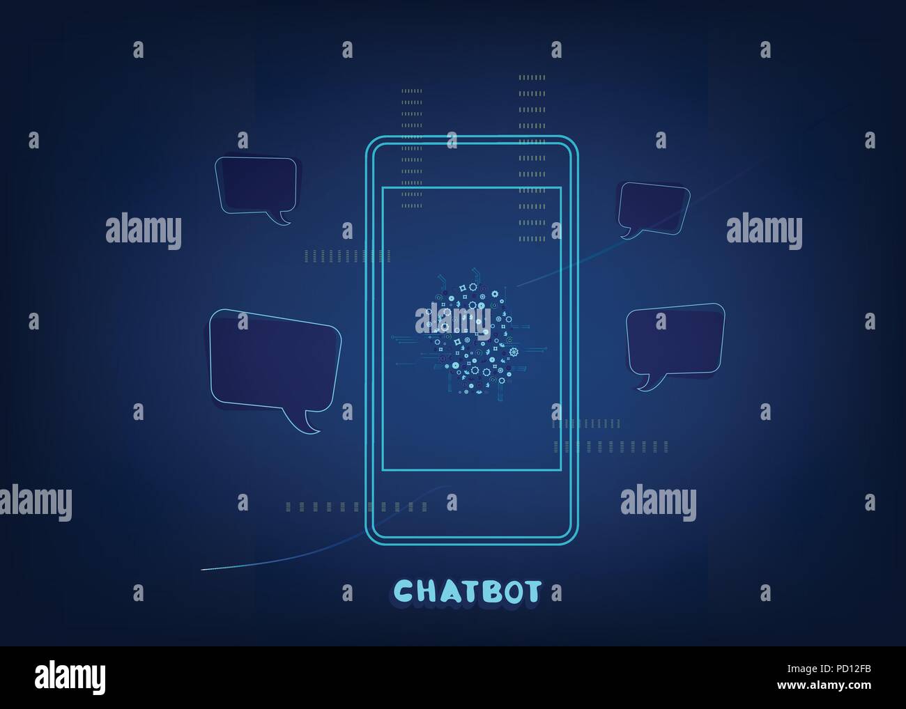 Chat bot concept. Virtual assistance elements. Vector illustration ...