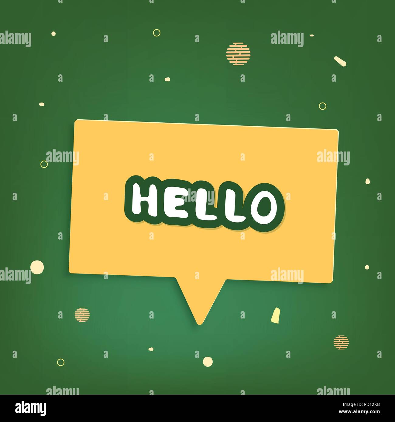 Hello sticker with speech bubble. Vector illustration Stock Vector ...