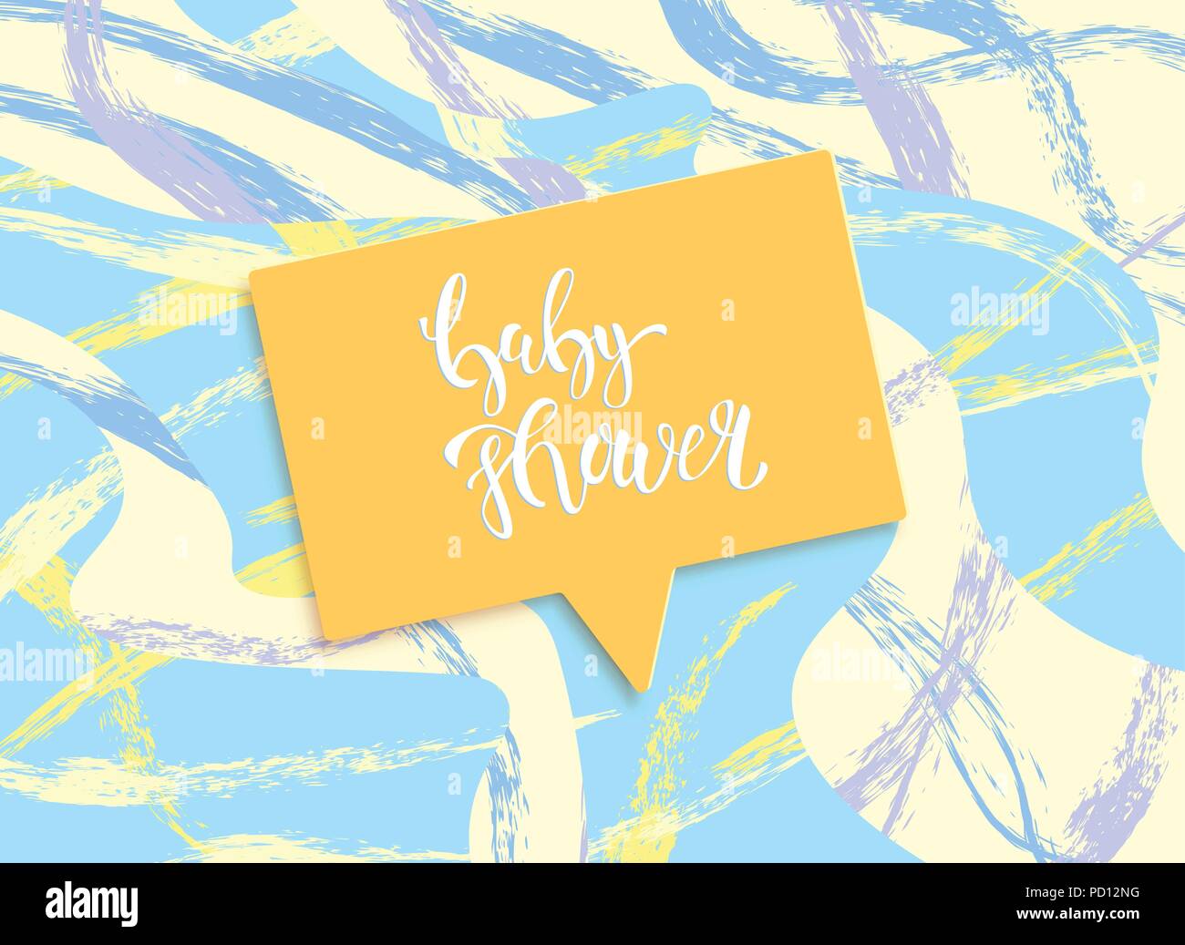 Baby Shower invitation template. Handwritten lettering. Vector ...