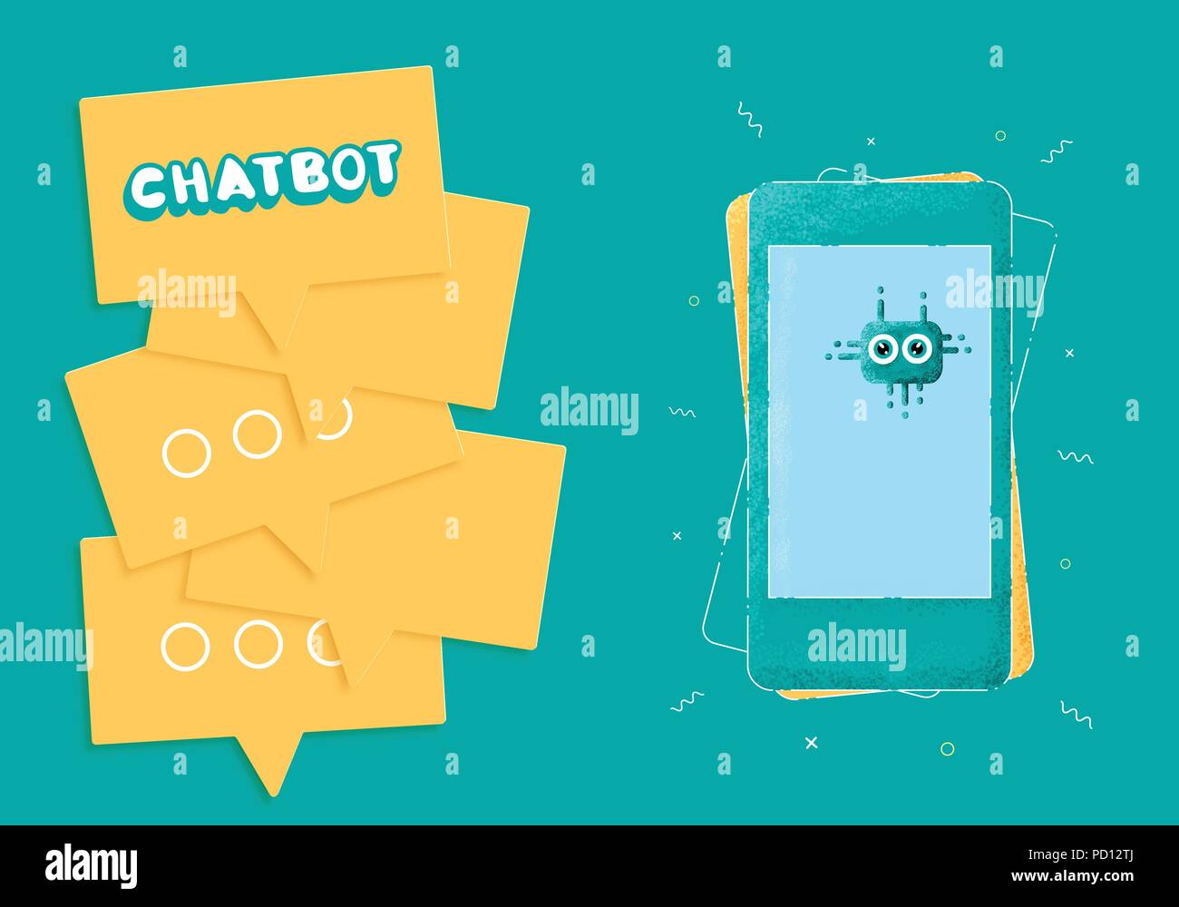 Chat bot concept. Virtual assistance elements. Vector illustration ...