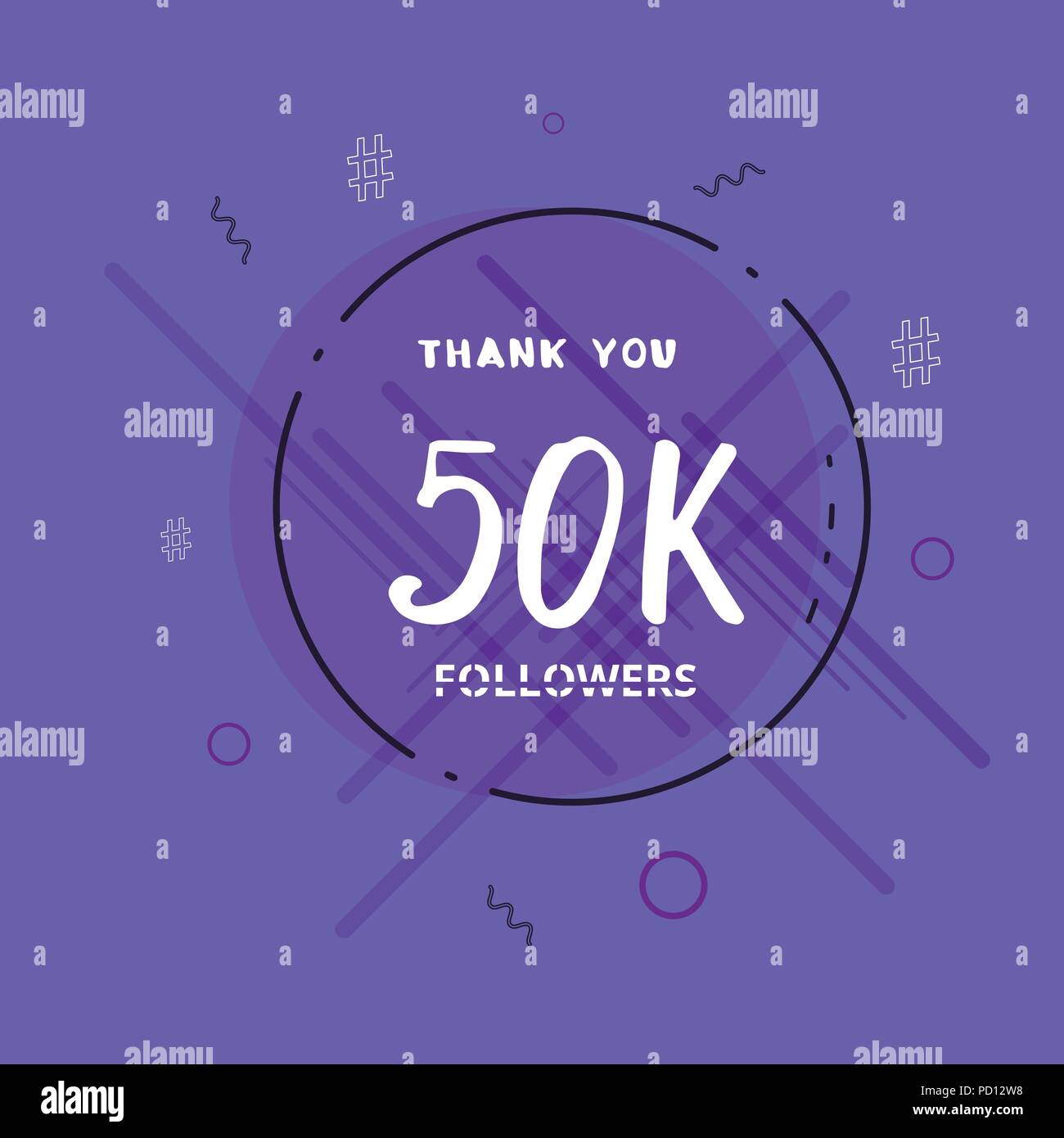50K followers thank you post with decoration. 50000 subscribers banner ...
