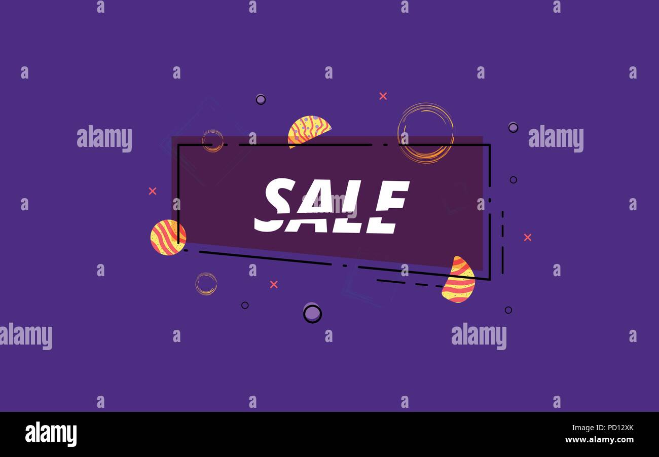 Sale horizontal banner with geometric abstract composition. Promotion ...