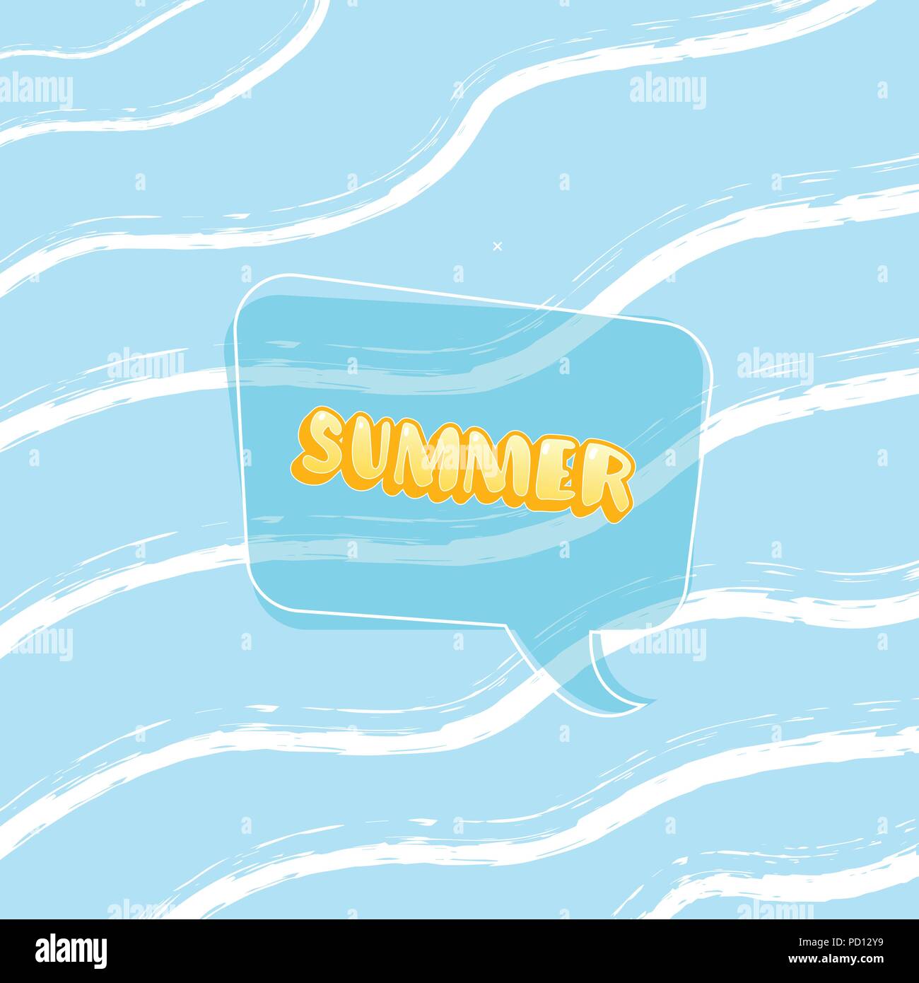 Summer sticker with speech bubble. Handwritten lettering with bright ...
