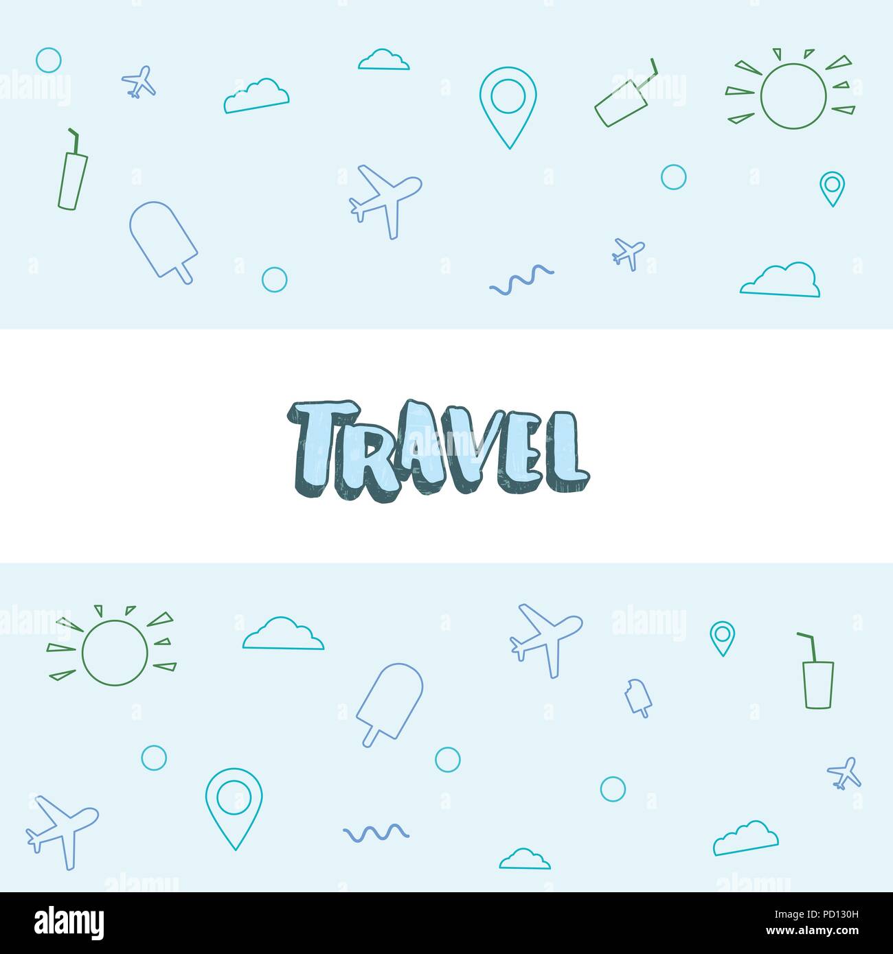 Travel composition. Handwritten lettering with decoration. Template for ...