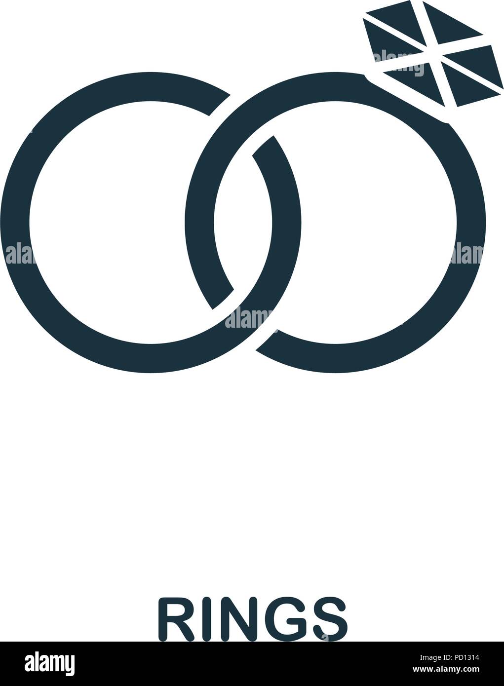 Wedding logo couple rings icon hi-res stock photography and images - Alamy