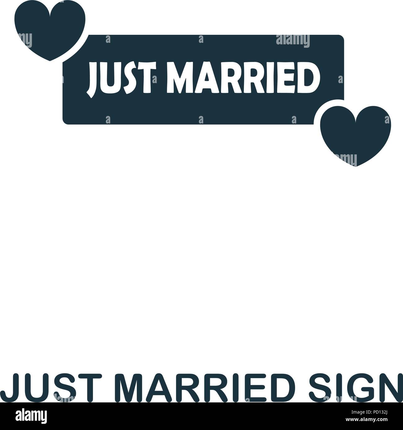 Just Married Sign creative icon. Simple element illustration. Just ...
