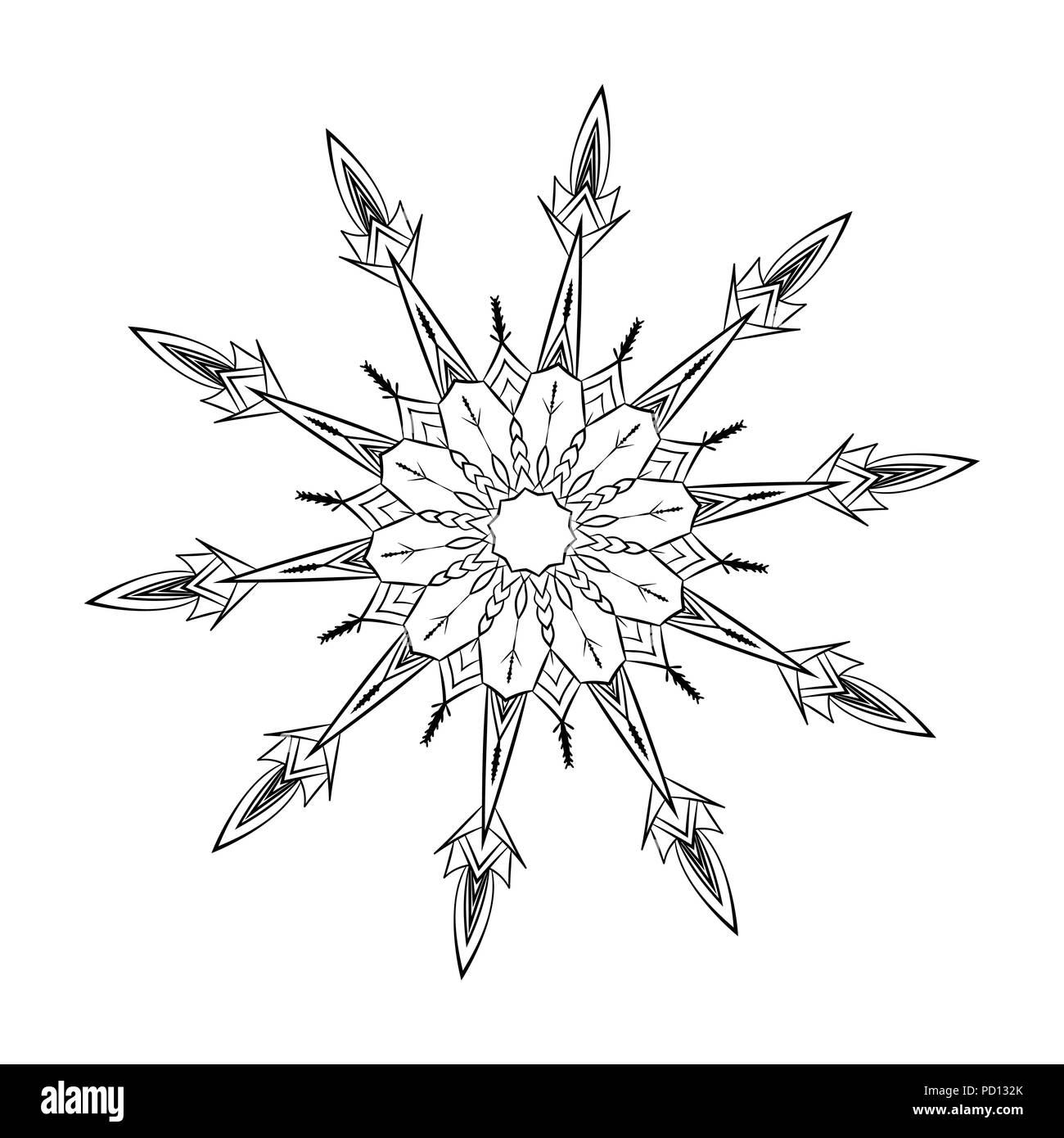 Flowers decorative element isolated on white background. Snowflake ...