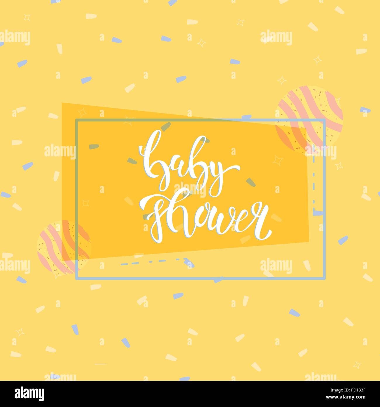 Baby Shower invitation template. Handwritten lettering. Vector ...