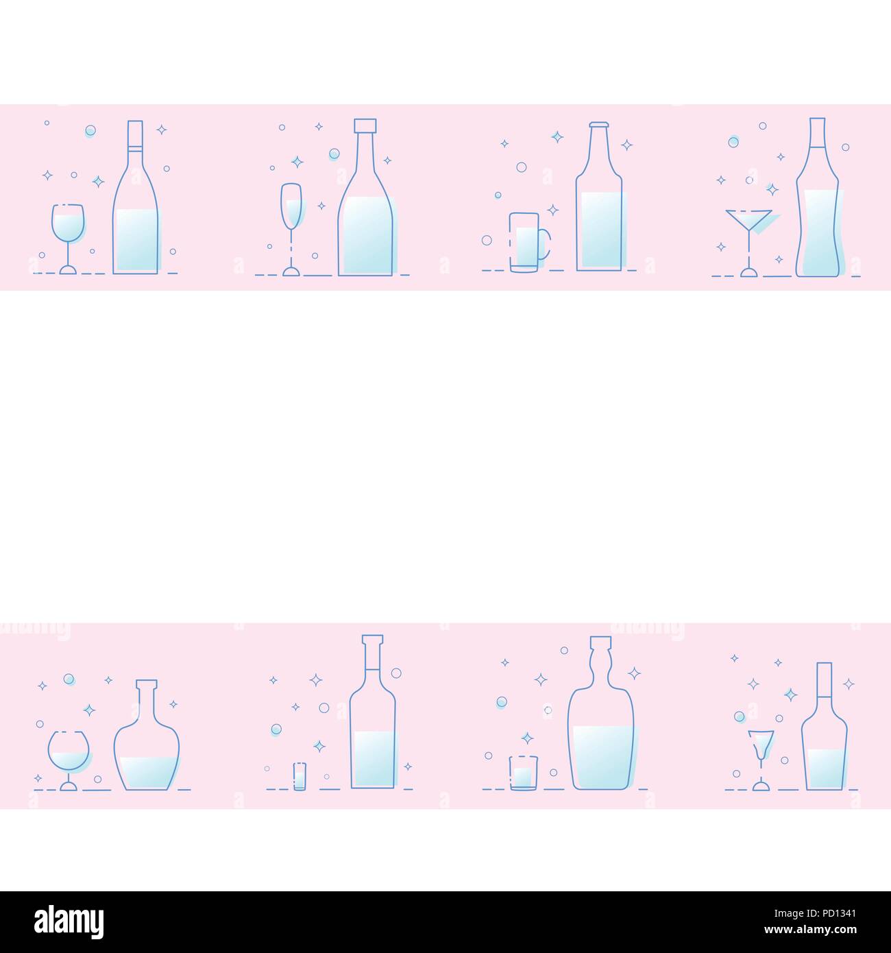 Empty glasses and drink bottles Stock Vector Images - Alamy