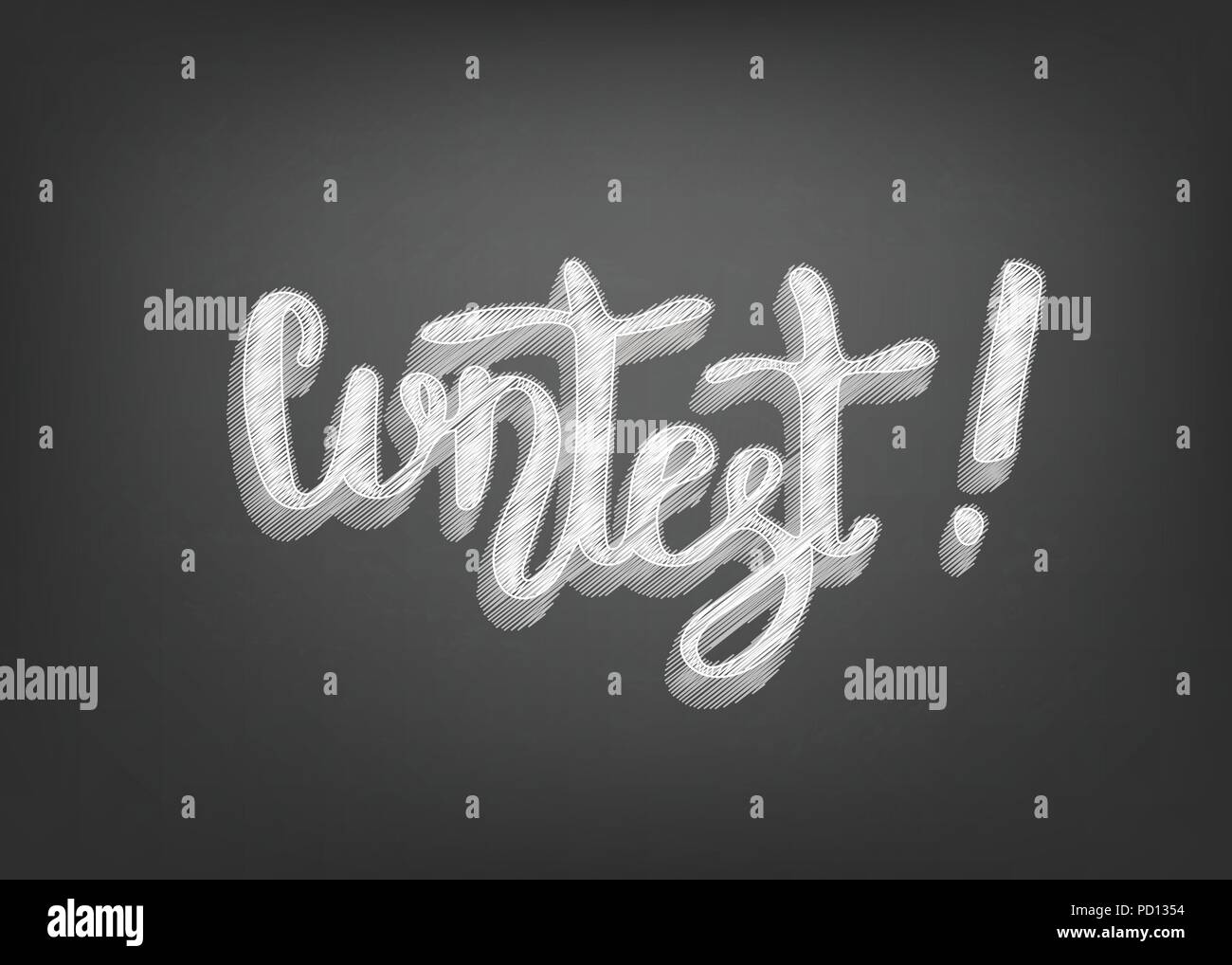 Contest retro card with handwritten chalk lettering. Template for ...