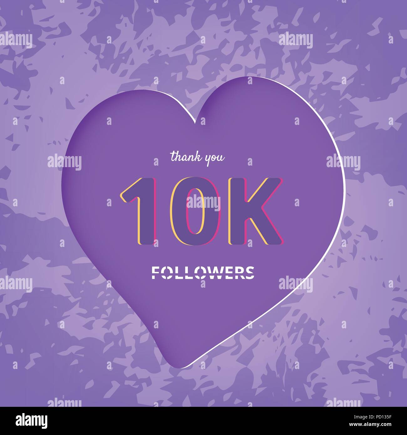 10K followers thank you post with heart shape and textured decoration ...