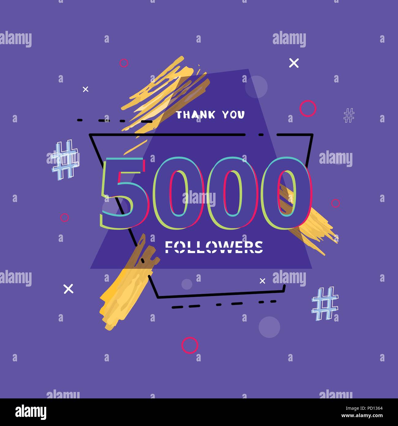 5k Followers Thank You Post With Decoration 5000 Subscribers Banner