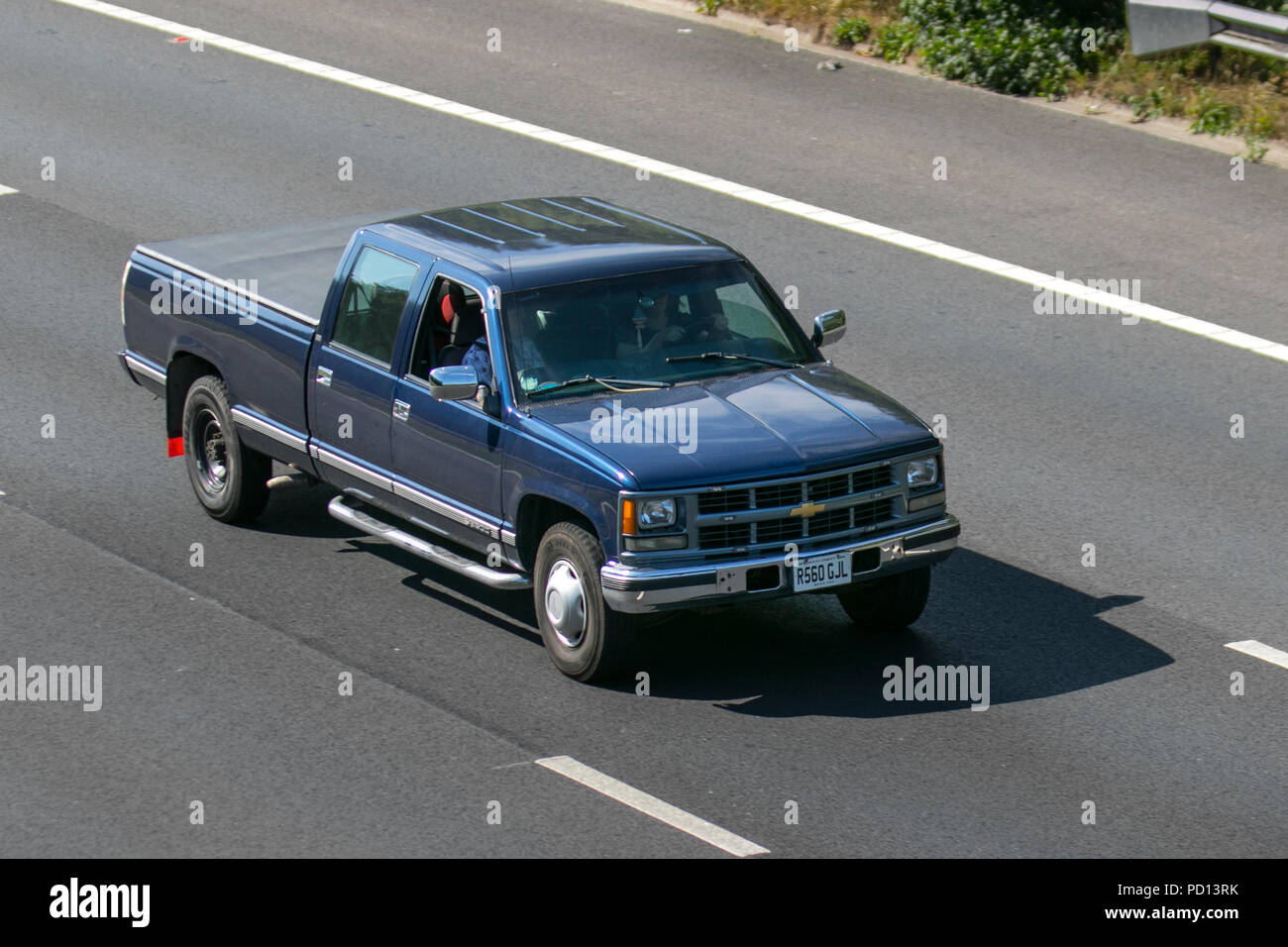 1998 90s nineties blue American Chrysler pick-up SUV truck; UK ...