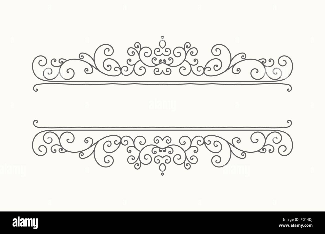 Hand drawn decorative border in retro style Stock Vector Image & Art ...