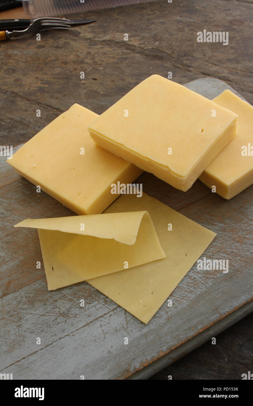sliced white sandwich cheese Stock Photo - Alamy