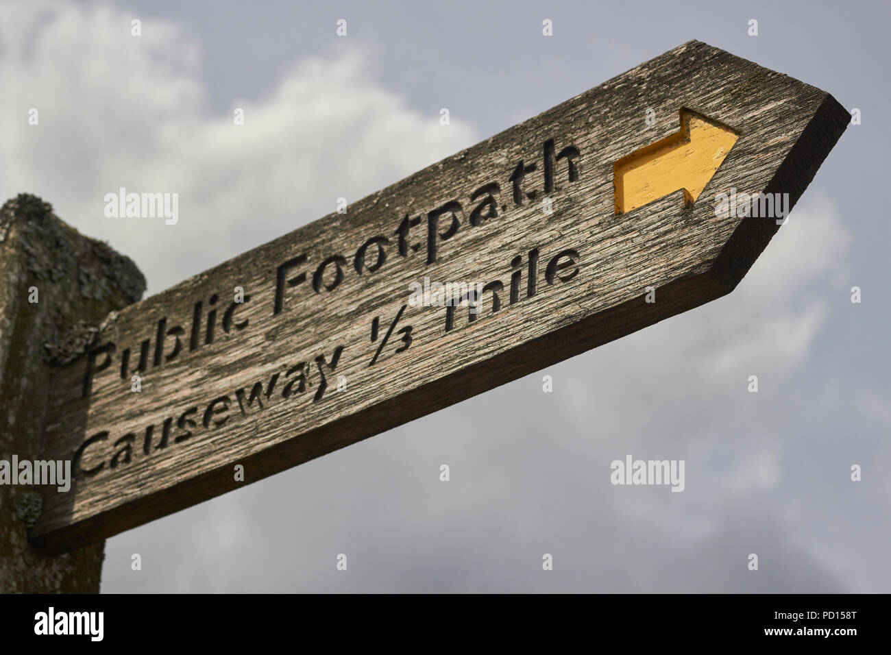 Walking Trail Sign, Lake District National Park, Cumbria, England ...