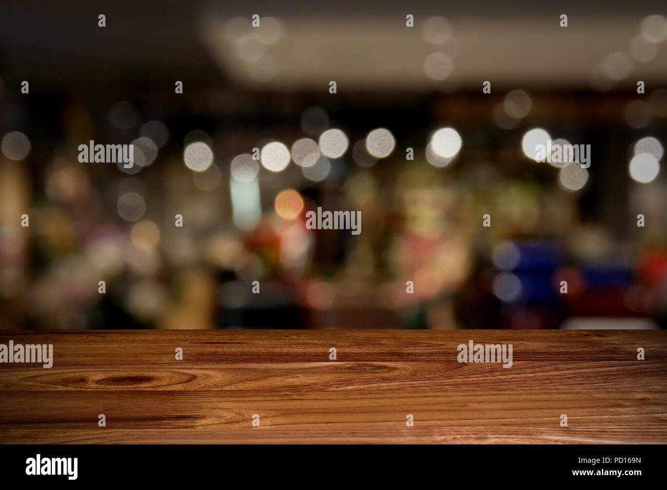 top wood table with Blur Background Stock Photo - Alamy