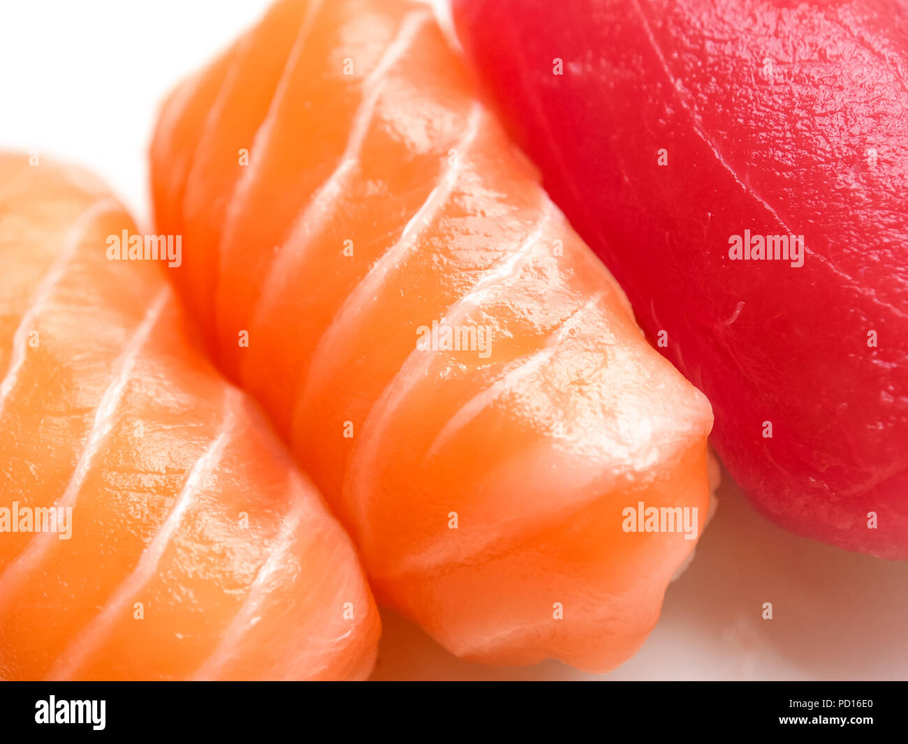 japanese food salmon and tuna sushi delicious Stock Photo - Alamy