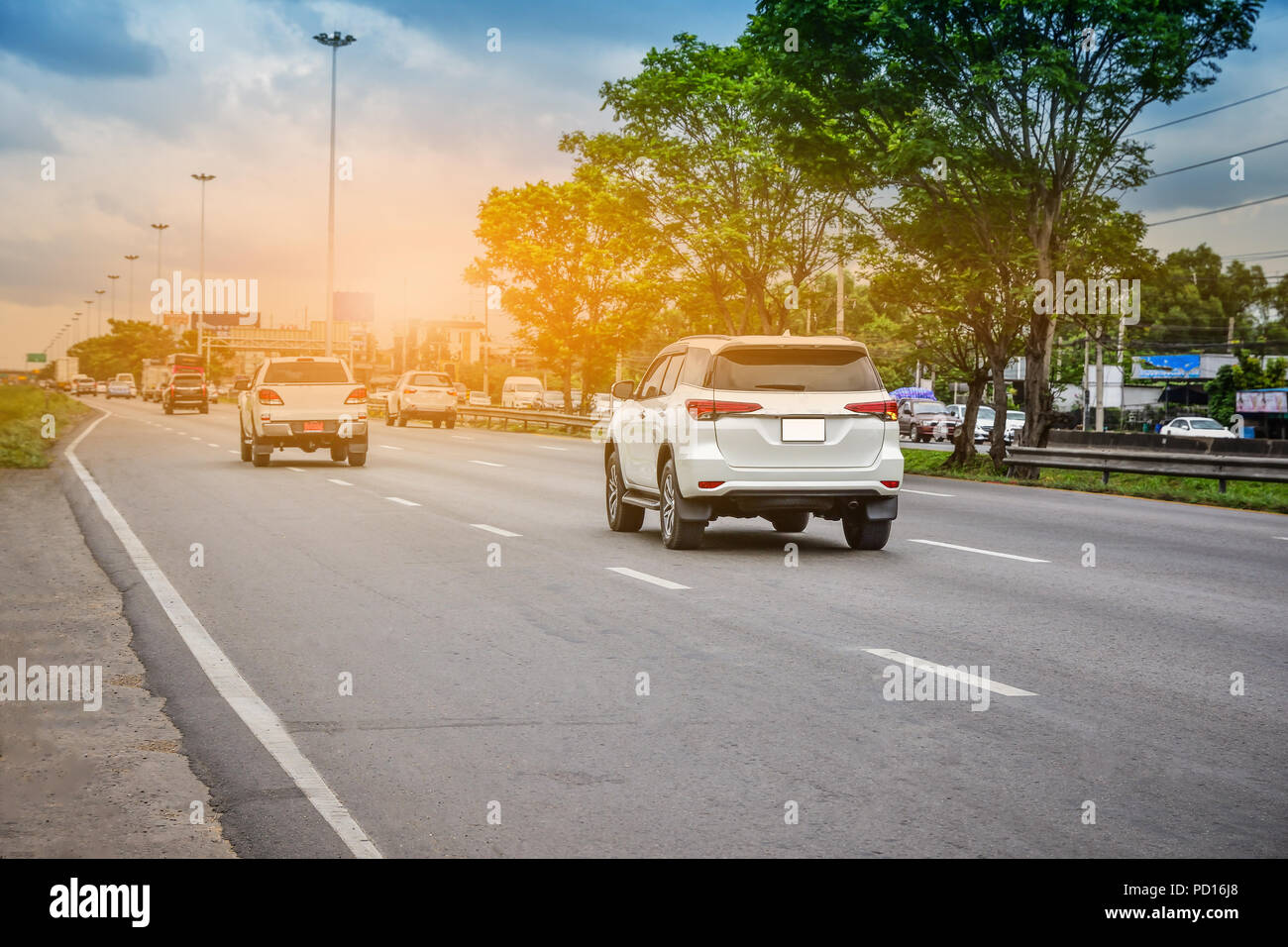 Car driving on road,Car on highway road transportation Stock Photo - Alamy