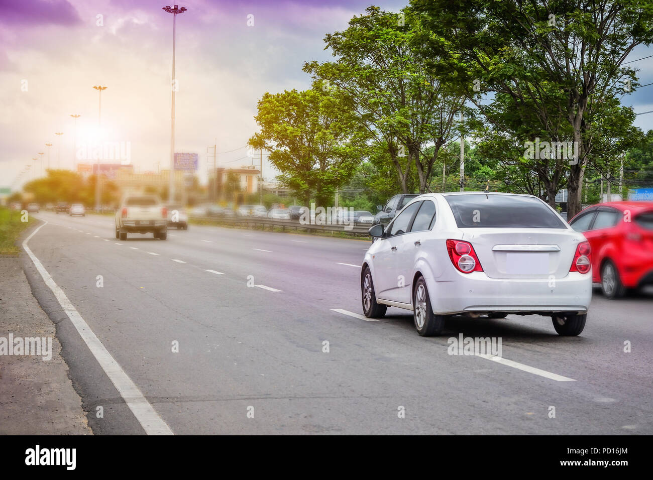 Car driving on road,Car on highway road transportation Stock Photo - Alamy