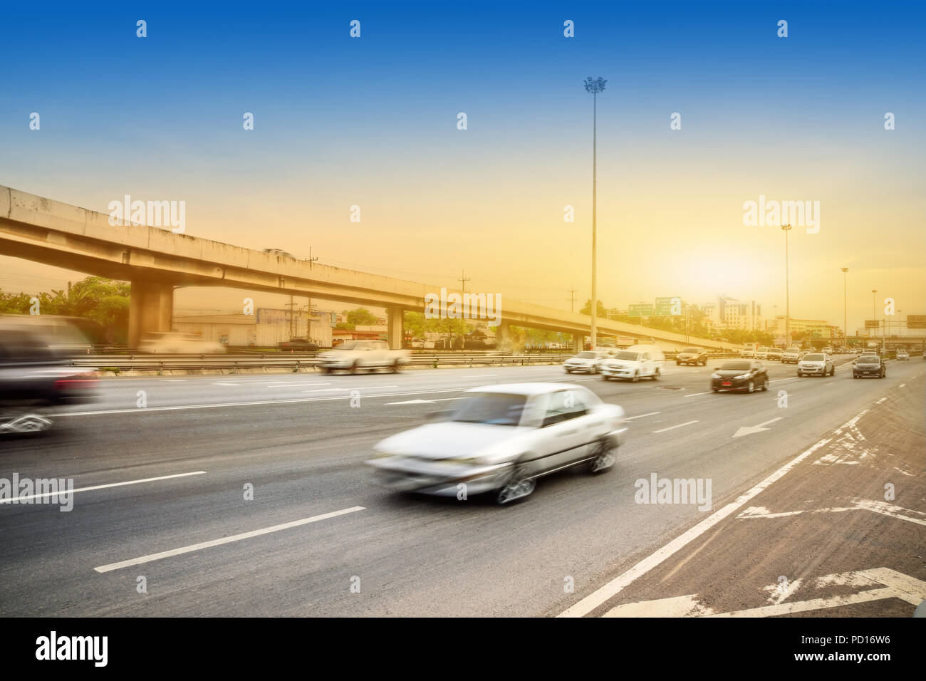 Blurry car driving on road,Car on highway road transportation Stock ...