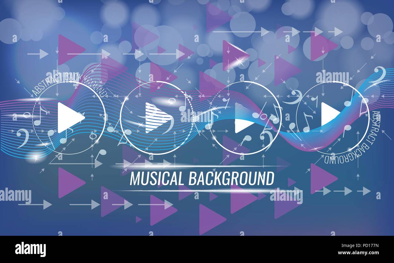 Abstract musical futuristic background with arrows and bokeh effect ...